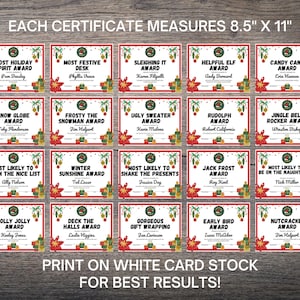 Editable Christmas Office Awards: 50 Holiday Certificates (digital ...