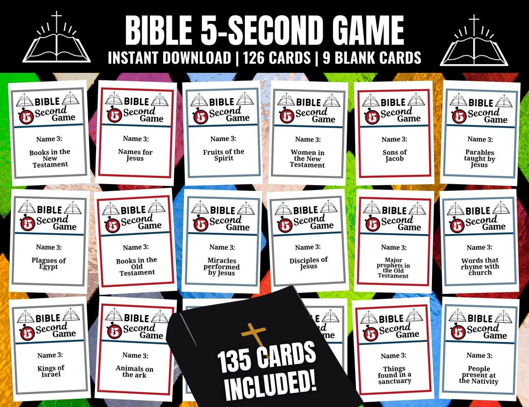Bible 5-second Game: Christian Youth Group or Sunday School Activity ...