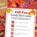 Fall Candy Dice Game: Fun Autumn Party Activity (digital Download) - Etsy