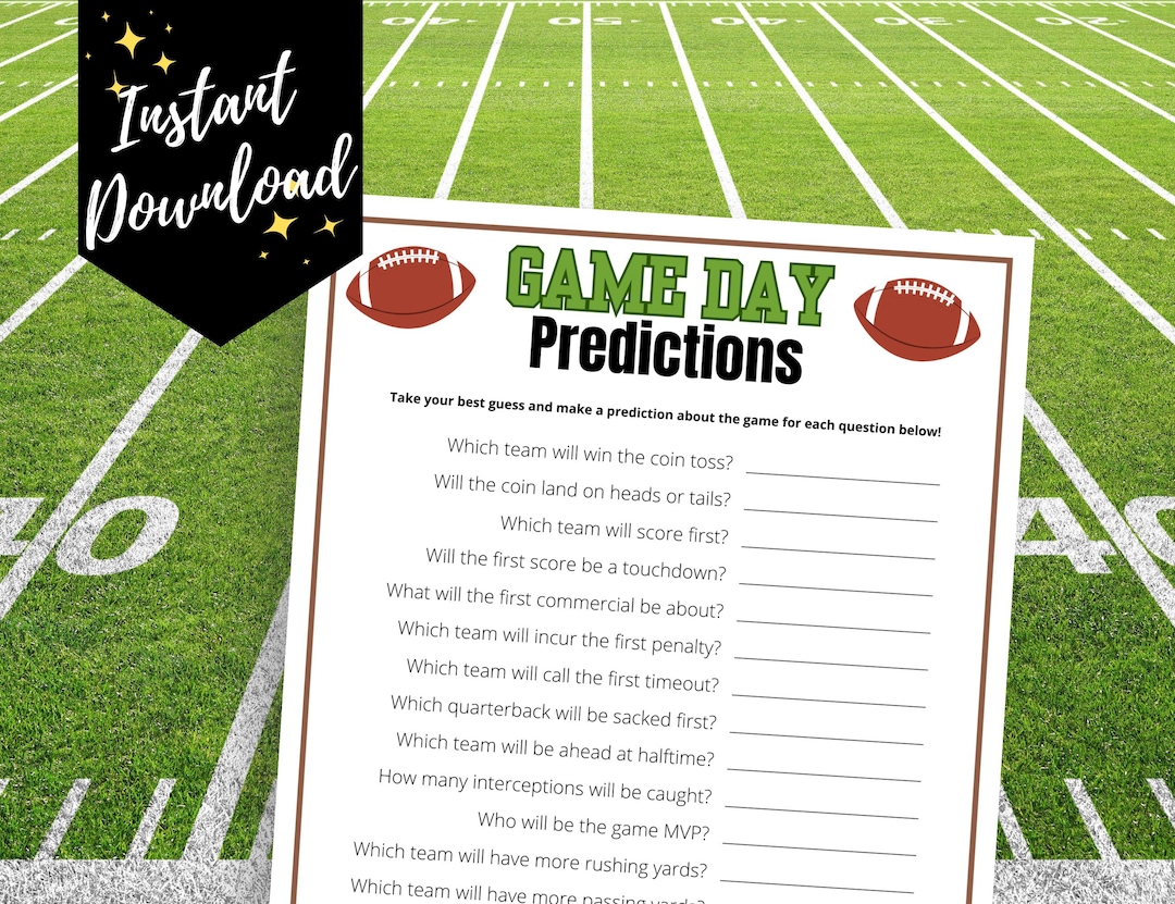 Football Predictions Party Game, College Football Party Game, Pro ...