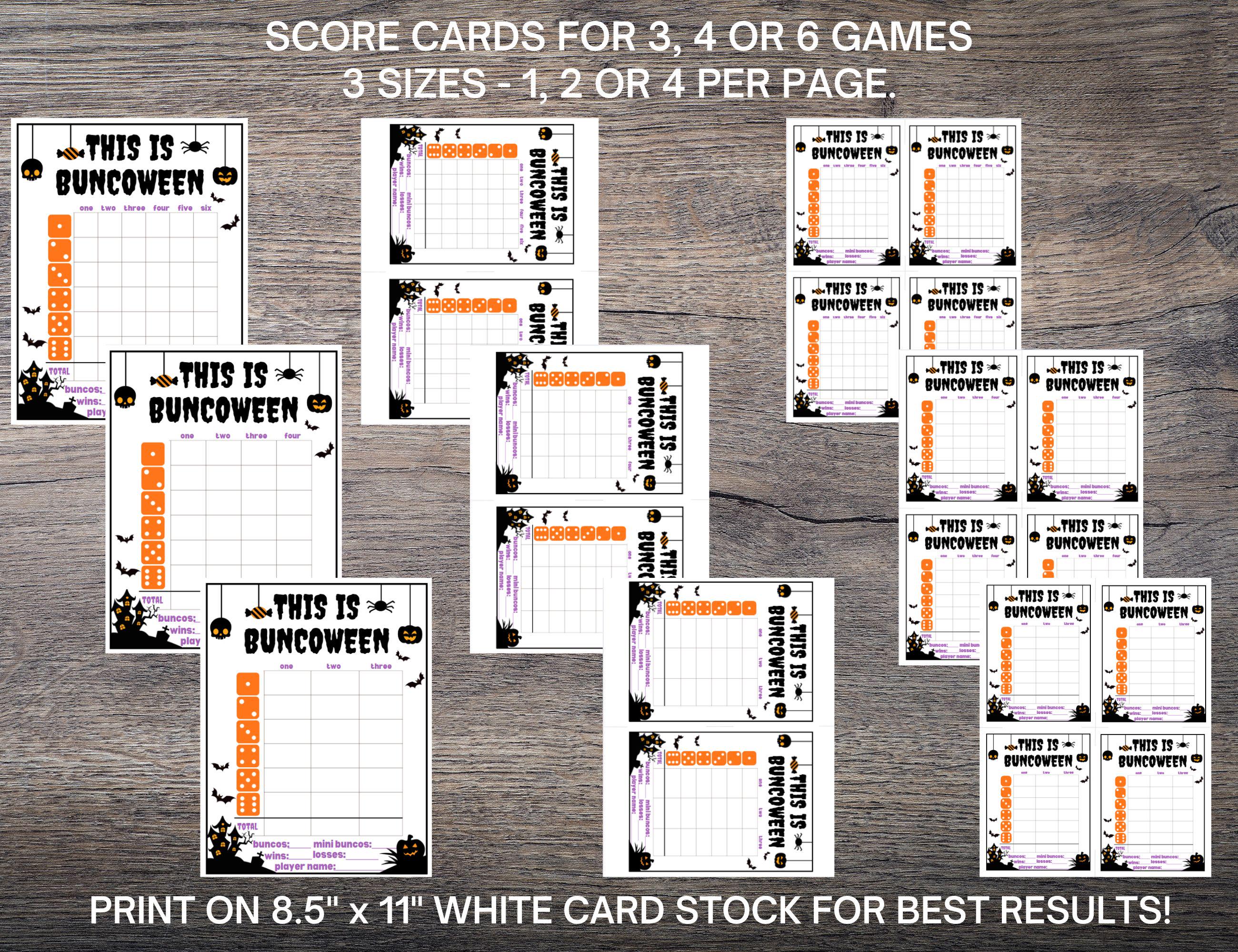 Buncoween Halloween Bunco MEGA Bundle: Printable Scorecards, Tally ...