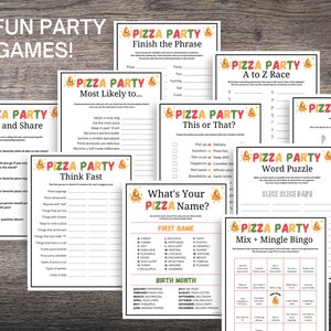 Pizza Party Games MEGA BUNDLE, 40 Pizza Party Activities, Printable ...