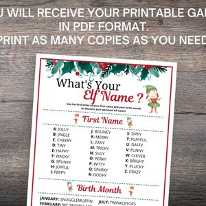 What's Your Elf Name Game: Christmas Party Icebreaker (digital Download ...