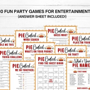 Pie Contest Kit: Printable Voting Ballots, Awards, Ribbons, Games and ...
