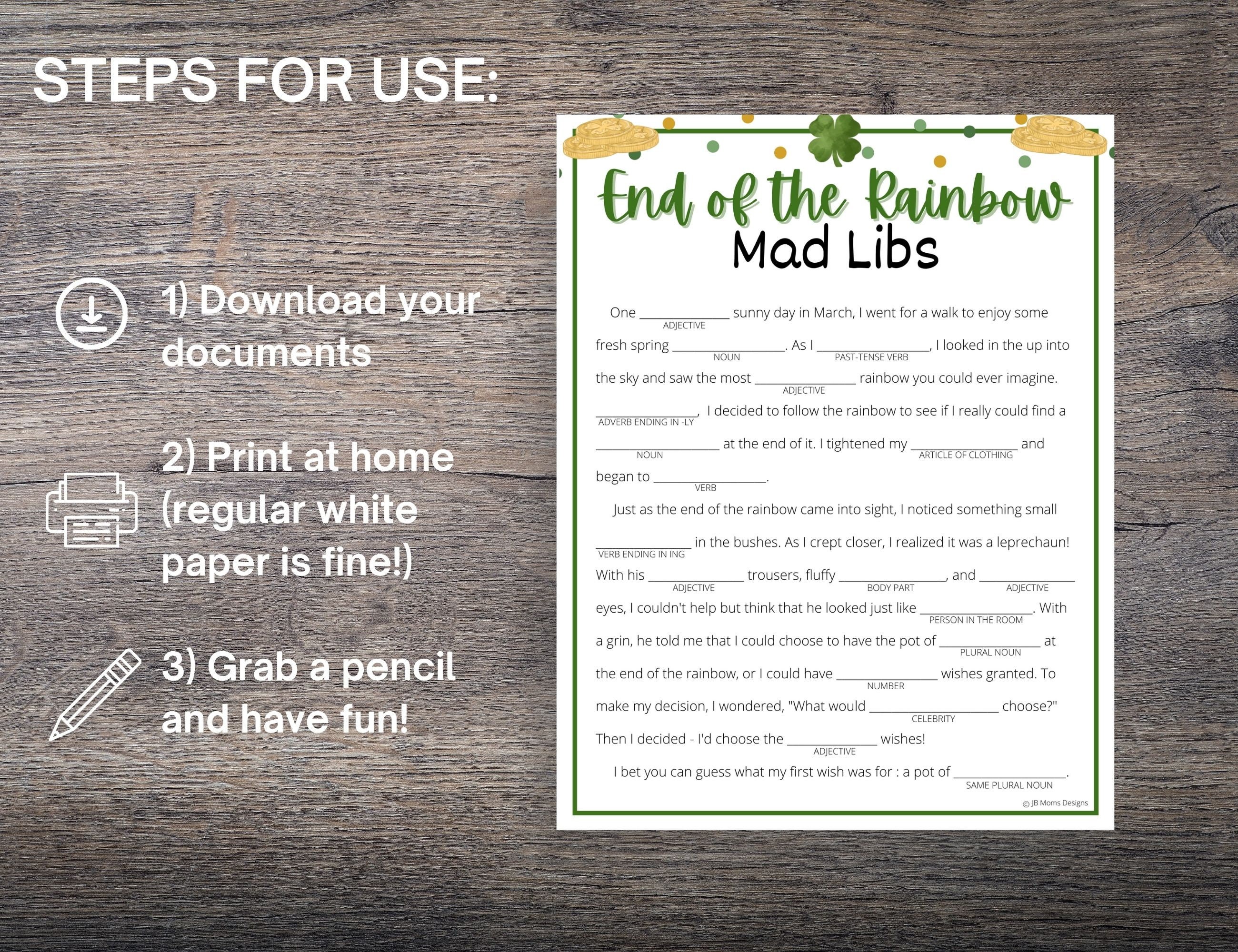 St. Patrick's Day Mad Libs Bundle: Fun Printable Stories (digital ...