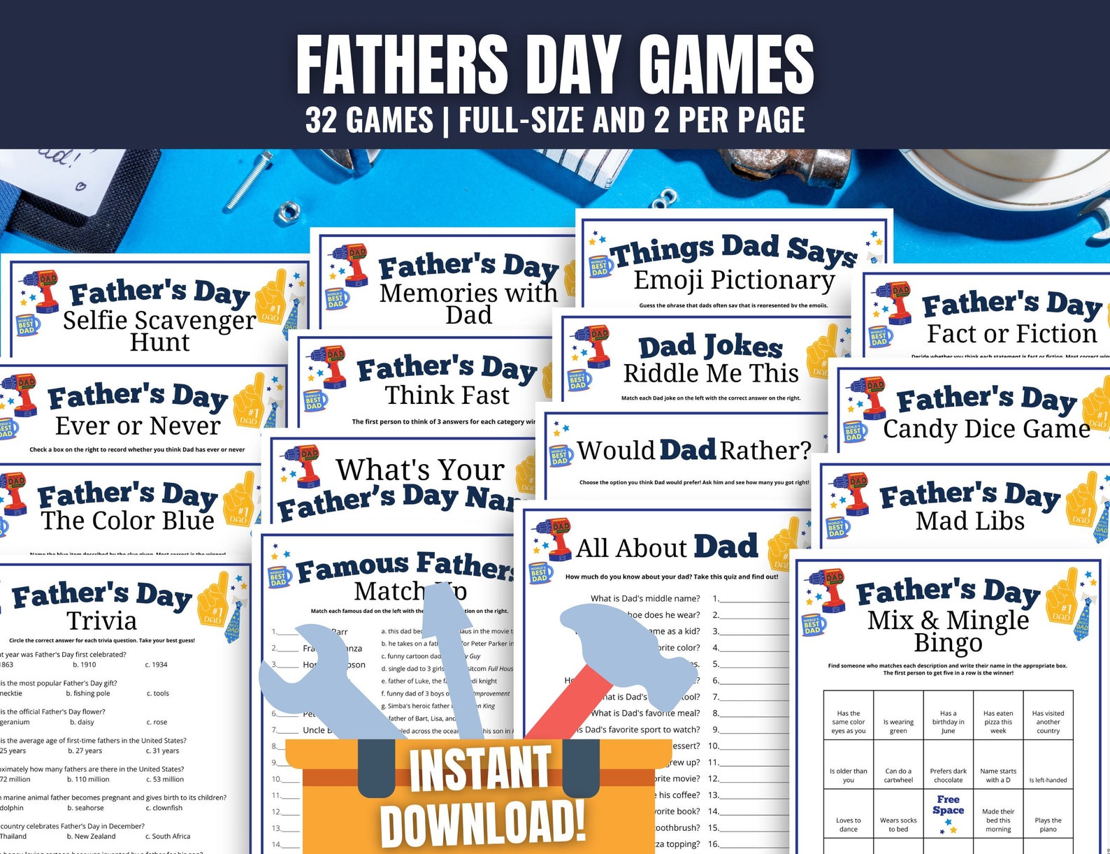 Father's Day Games BUNDLE: 32 Family Activities (printable) - Etsy
