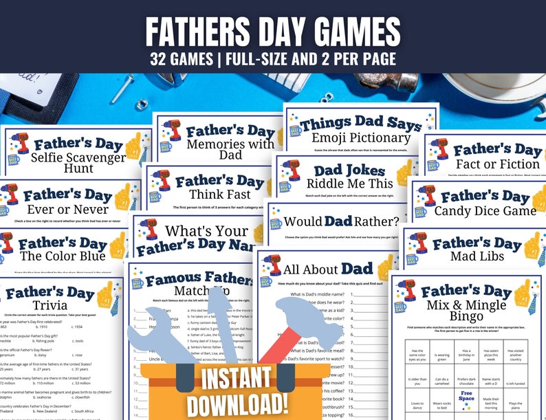 Father's Day Games BUNDLE: 32 Family Activities (printable) - Etsy