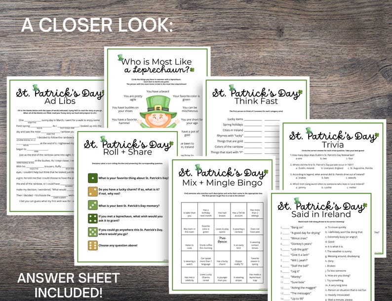 St Patricks Day Game Bundle: 60 Fun Party Activities and Icebreakers ...