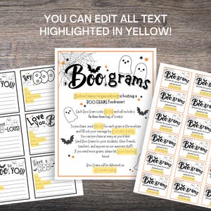 Editable Halloween Boo Grams Fundraiser Kit: Printable Flyers ...
