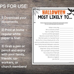 Halloween Most Likely to Game for Teen Halloween Party, Adult Halloween ...