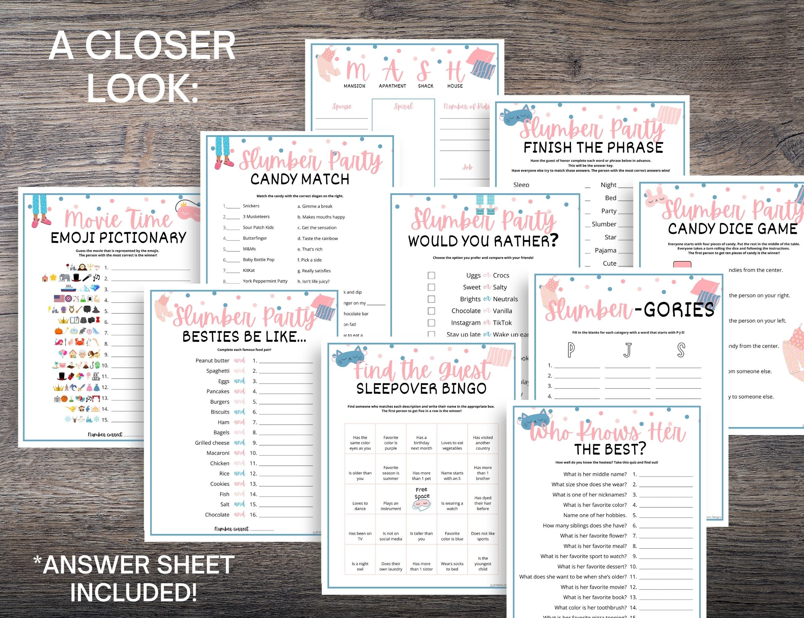Sleepover Games MEGA Bundle: 25 Pajama Party Games for Tweens and Teens ...