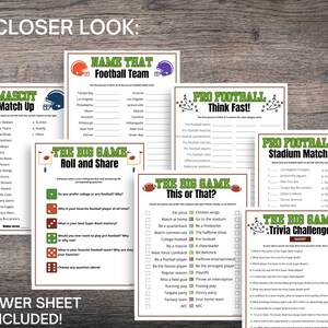 Football Party Games MEGA BUNDLE, Football Sunday, the Big Game Bundle ...