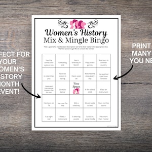 Women's History Month Mix & Mingle Bingo Game, Women's History Month ...