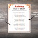 Fall This or That Game: Printable Autumn Activity (PDF) - Etsy