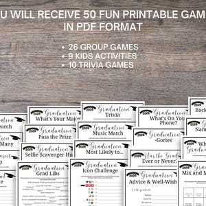 Graduation Party Games Bundle: Class of 2026 Grad Party Activities and ...
