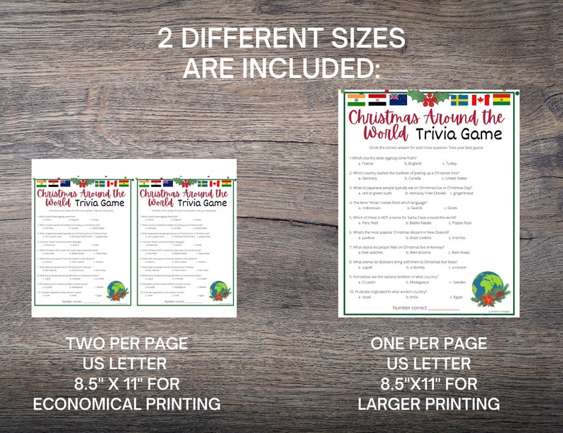Christmas Around the World TRIVIA Game for Kids Teens & - Etsy