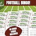 Football Bingo Game: Fun Party Idea (printable PDF) - Etsy