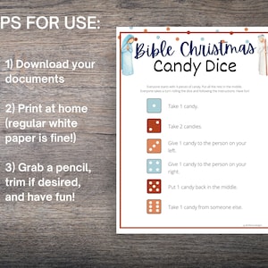 Bible Christmas Candy Dice Game, Christian Christmas Game, Church ...