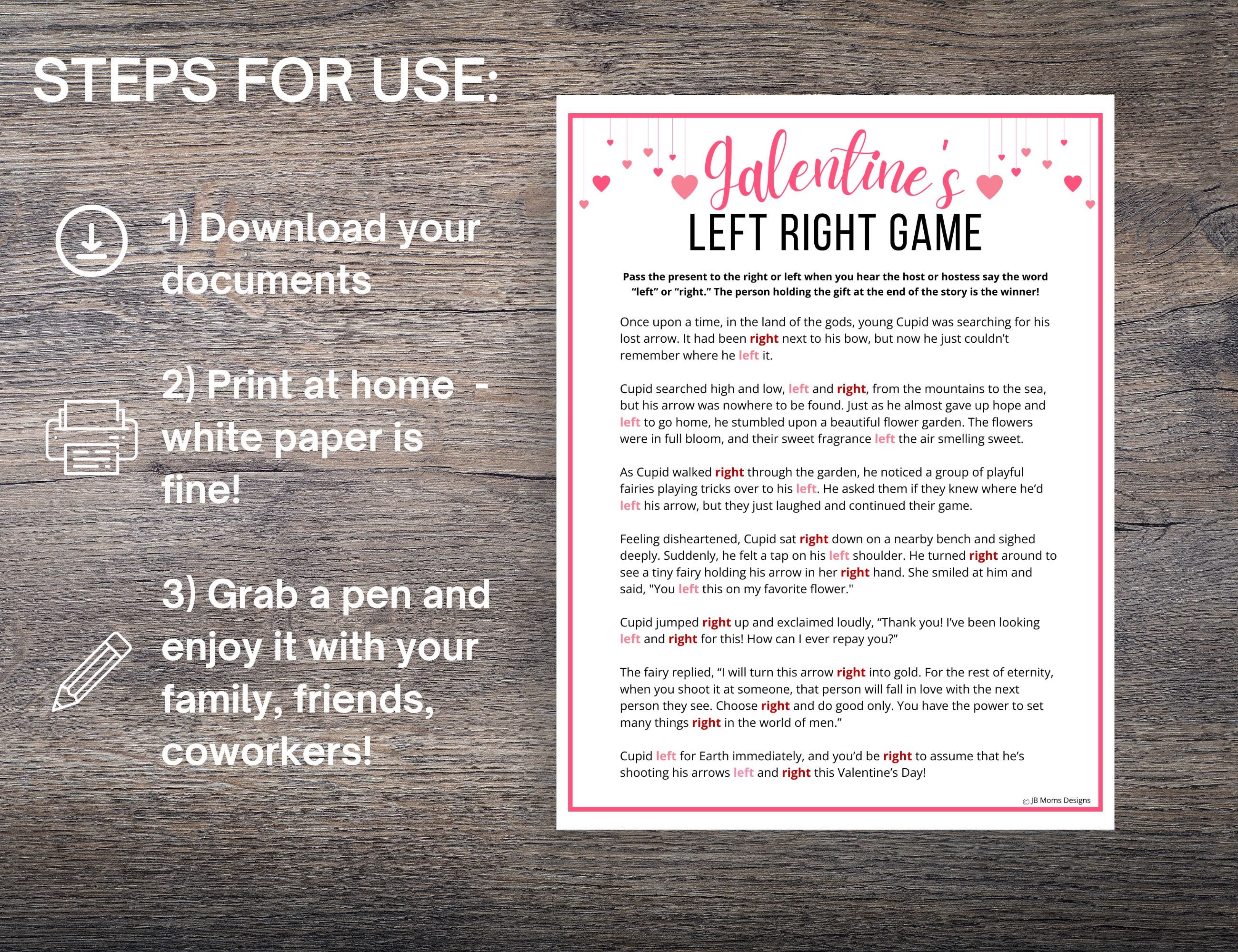 Galentine's Left Right Game: Fun Party Activity (PDF Download) - Etsy