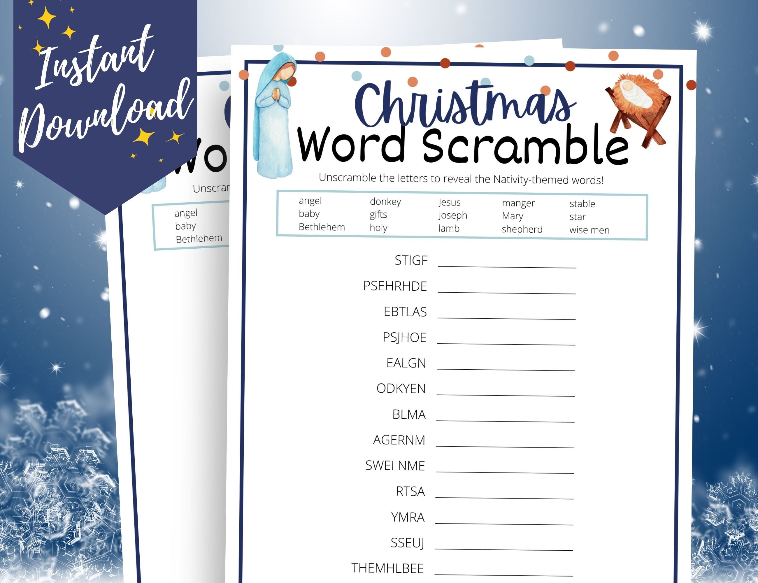 Christian Christmas Word Scramble