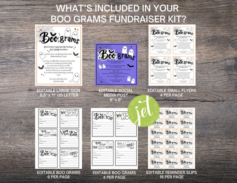 Editable Halloween Boo Grams Fundraiser Kit: Printable Flyers ...