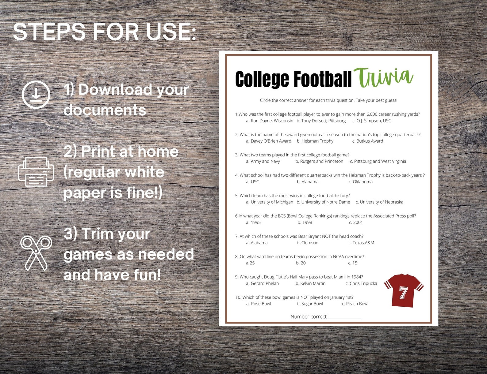 College Football Trivia Games Bundle College Football Party - Etsy