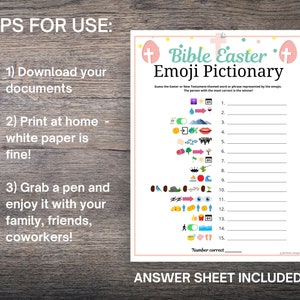Easter Bible Emoji Pictionary Game: Fun Religious Activity (digital ...