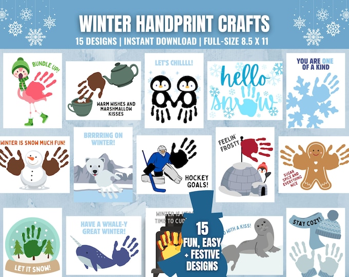 Preschool Winter Handprint Craft - Printable Preschool Activity - Baby ...