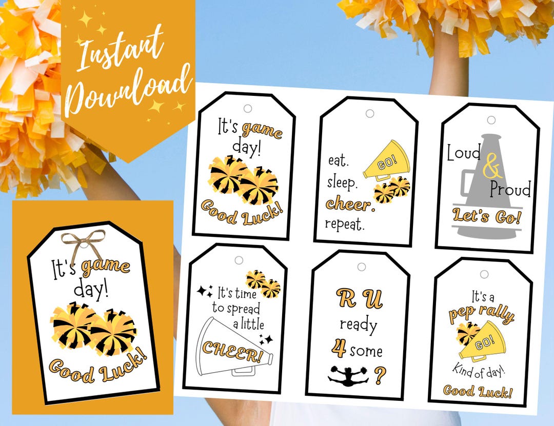 Cheerleading Treat Tags: Cheer Squad Goodie Bag Tags (PDF) - Etsy