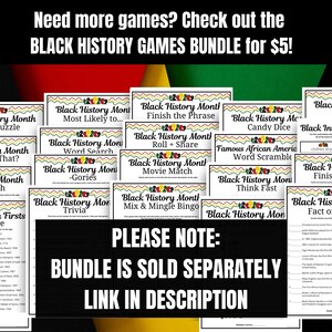 Black History Month Fact or Fiction Trivia Game (printable) - Etsy