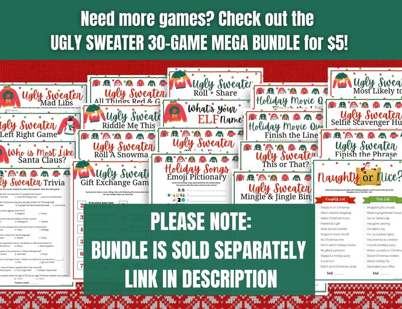 Ugly Sweater Left Right Game: Holiday Party Pass the Present Icebreaker ...