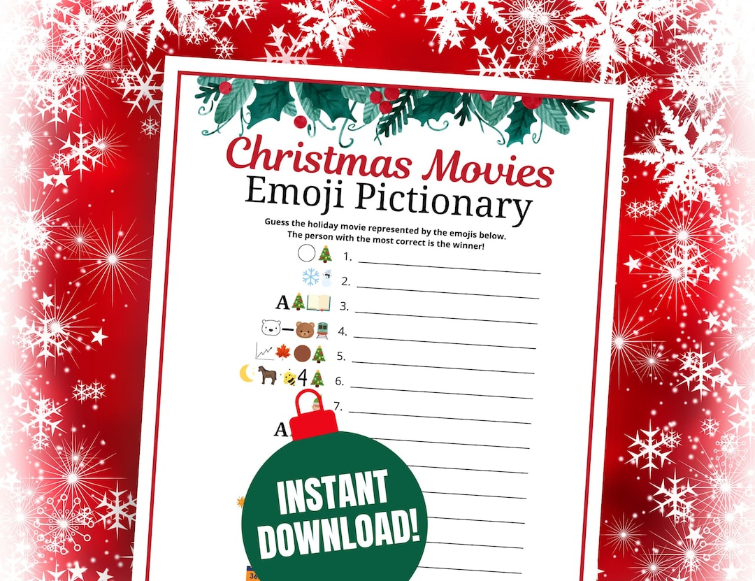 Christmas Movies Emoji Pictionary Game: Holiday Party Quiz (digital ...