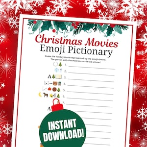 Christmas Movies Emoji Pictionary Game: Holiday Party Quiz (digital ...