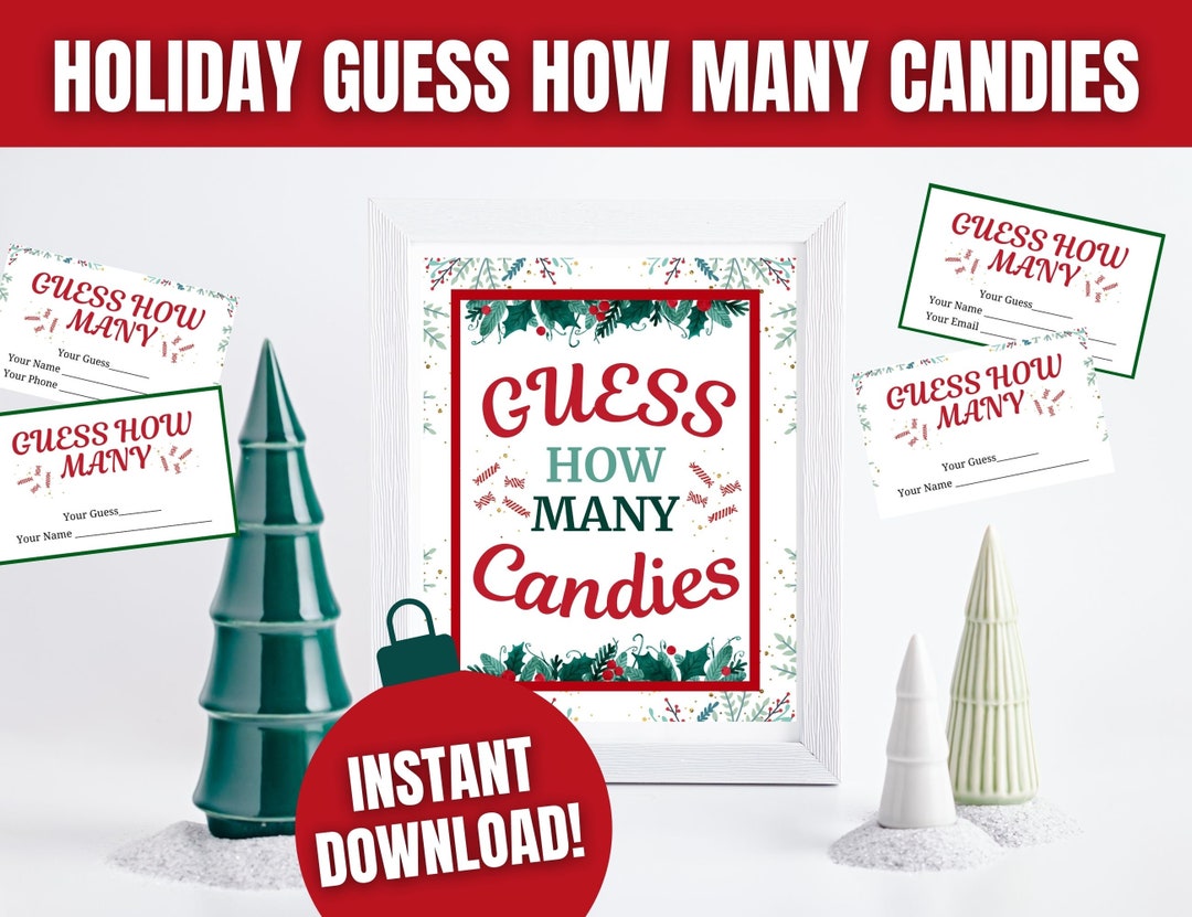 Christmas Candy Guess How Many Game, How Many Holiday Candies Guessing ...