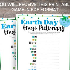 Earth Day Emoji Pictionary Game, Fun Earth Day Trivia Game Printable ...