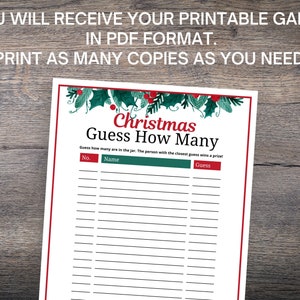 Christmas Guess How Many Game, Guess How Many Candies Game, Christmas ...