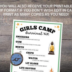 Girls Camp Survival Kit, LDS Girls Camp Gifts, Young Women's Camp Treat ...