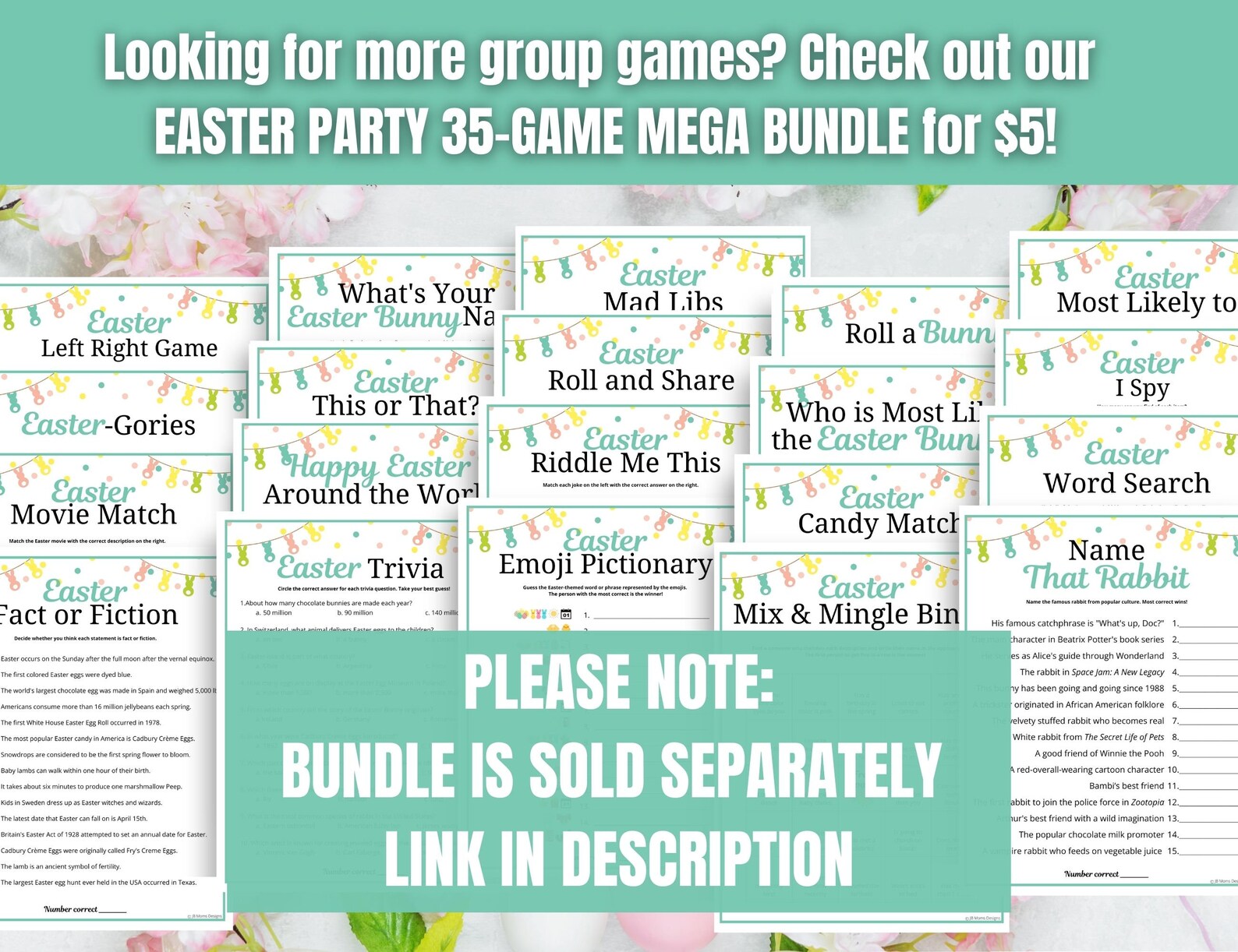 Easter One Minute Games Bundle, Easter Minute to Win Games, Fun Easter ...