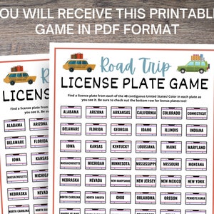 License Plate Game: Road Trip Scavenger Hunt (printable PDF) - Etsy