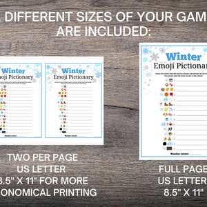 Winter Emoji Pictionary Game: Holiday Party Activity (PDF) - Etsy