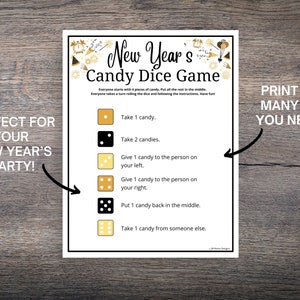 New Year’s Candy Dice Game, Fun New Year's Eve Party Game for Kids ...