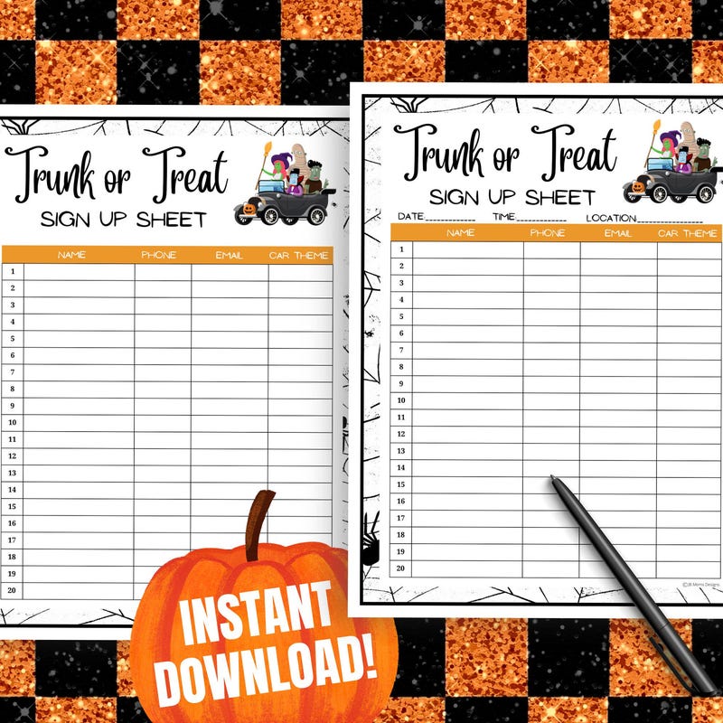 Trunk or Treat Sheet - Etsy