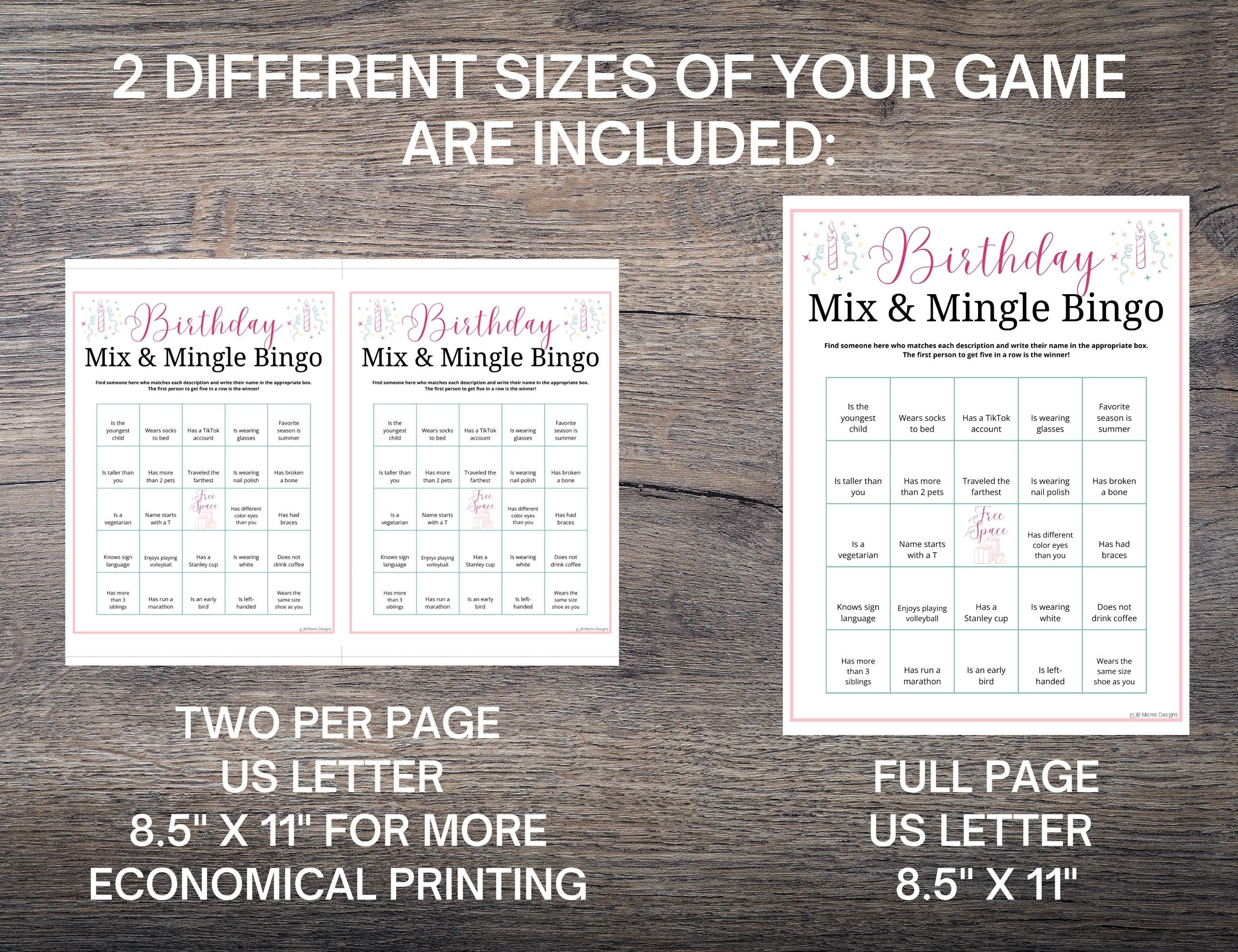 Birthday Guest Bingo: Mix and Mingle Icebreaker Game (editable PDF) - Etsy