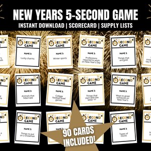 New Year's Eve 5-second Game: Fun Party Activity (printable PDF) - Etsy