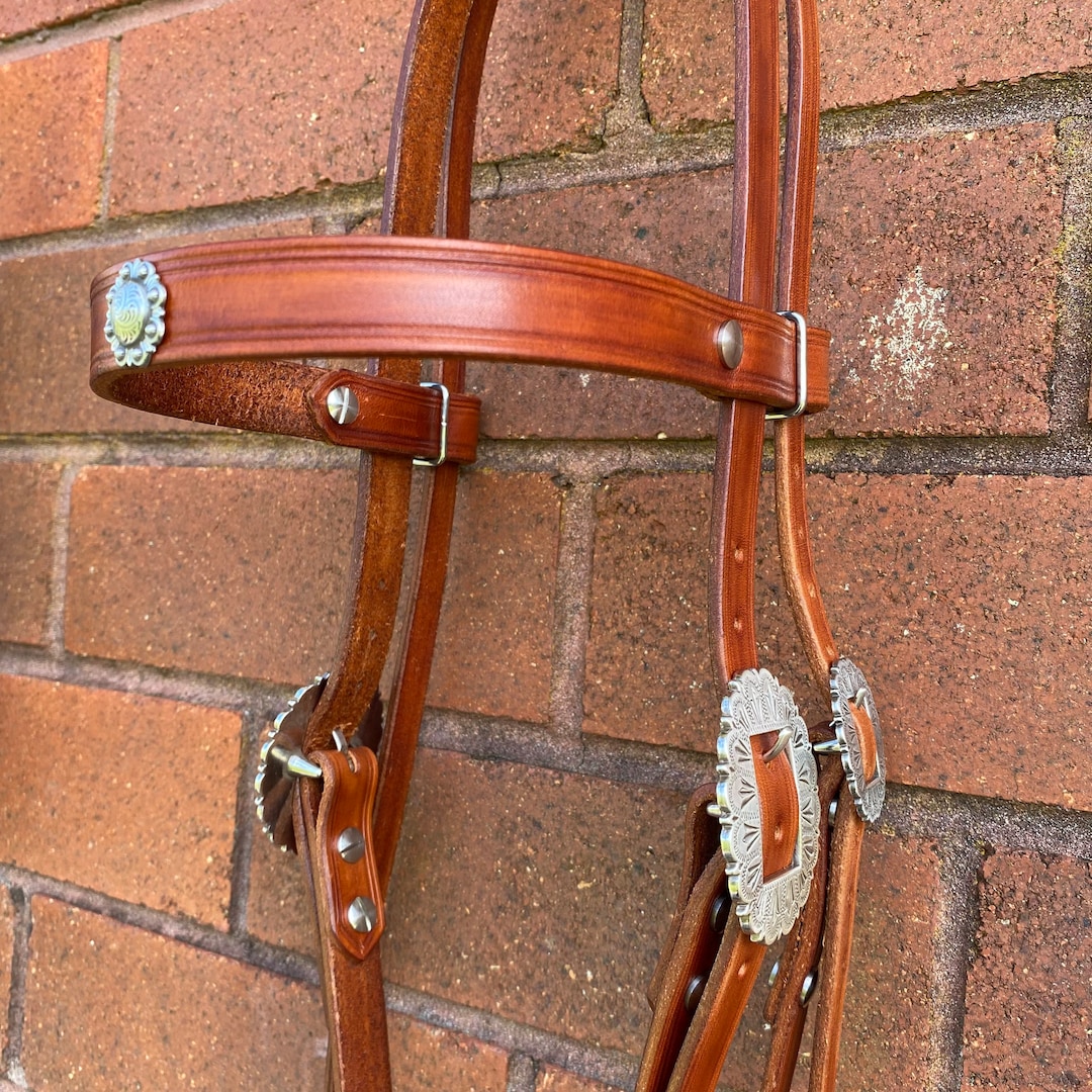 Handmade Western/baroque Tack Headstall Antique Brandy With - Etsy