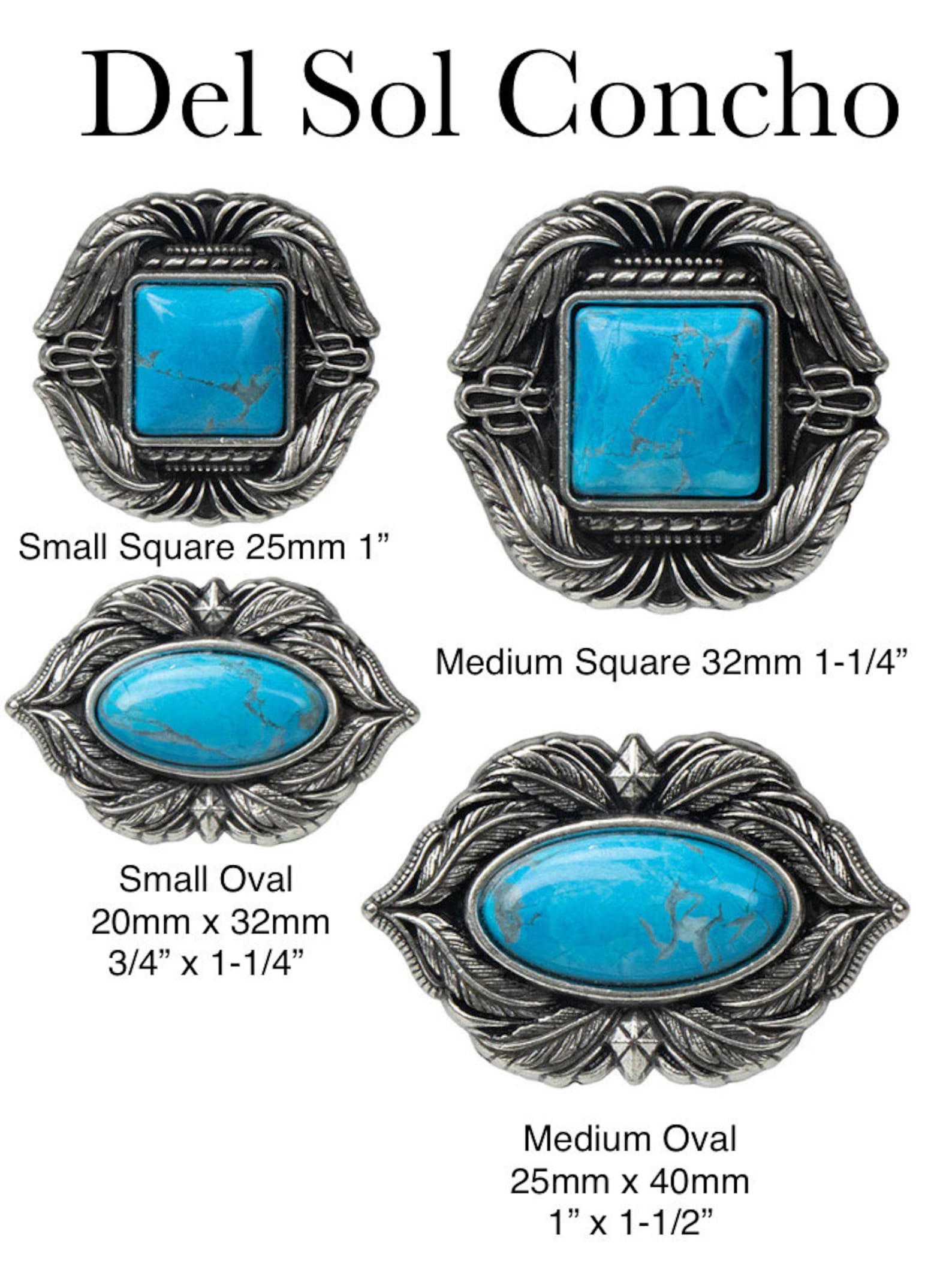 Turquoise Concho Assortment Hardware Collection. Screw Back Conchos for ...