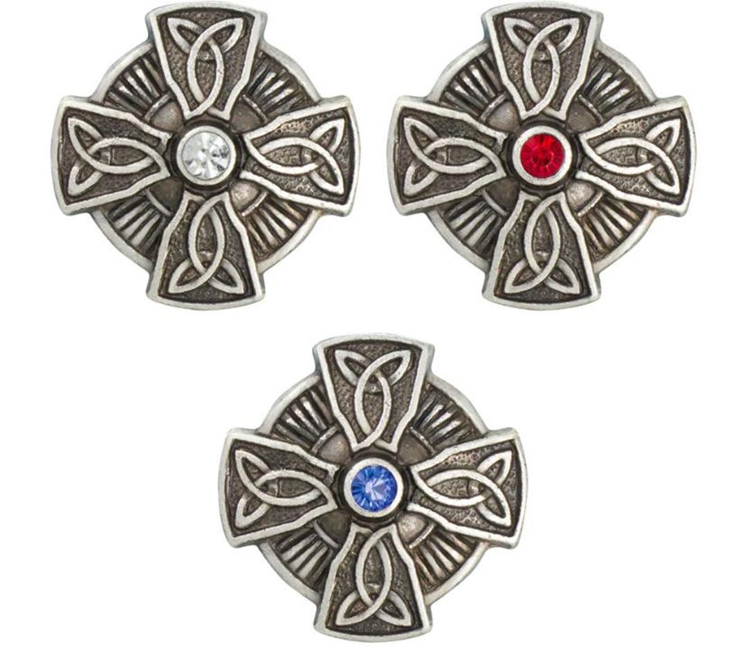 Celtic Crystal Cross Concho Assortment Hardware Collection. Screw Back ...