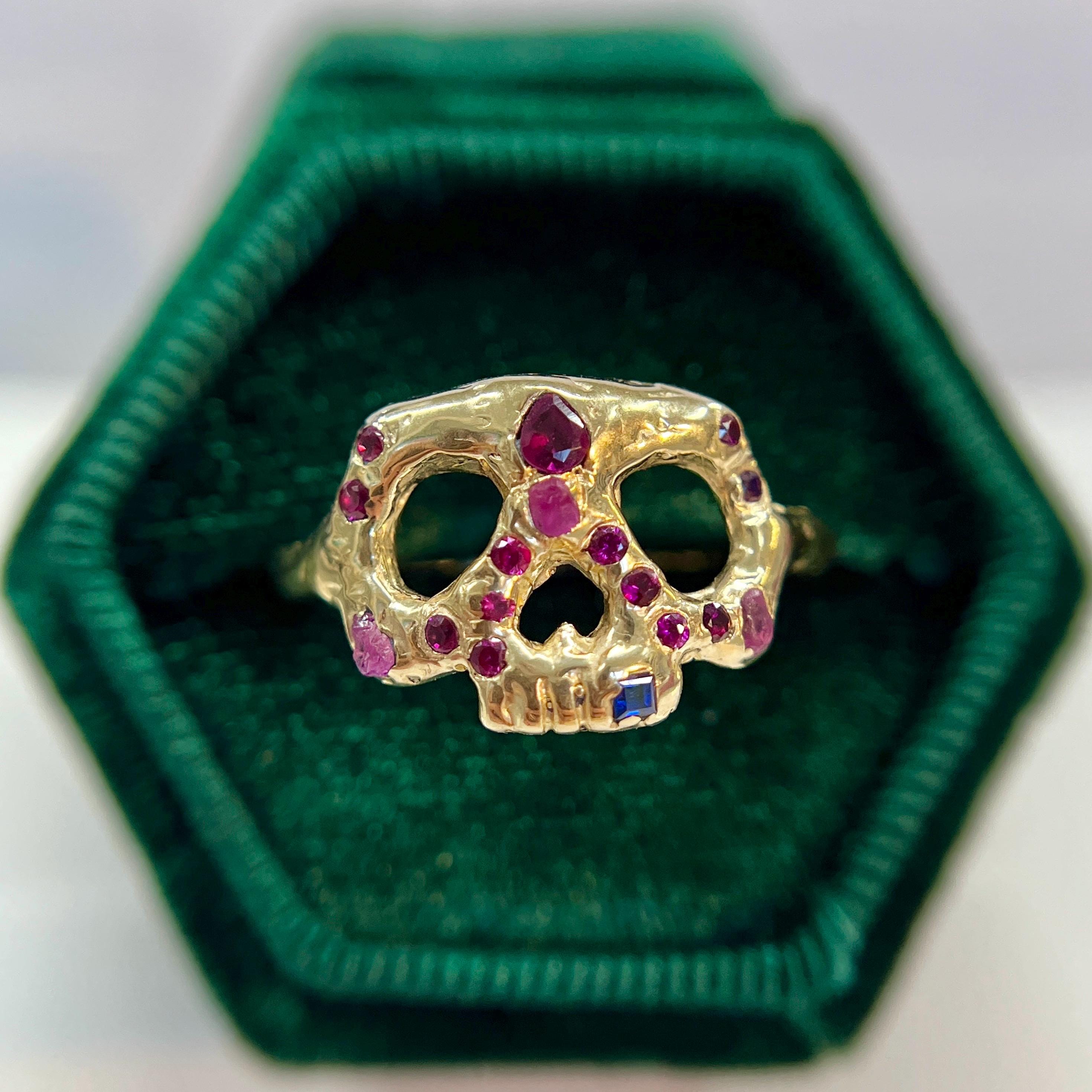 The Sapphire Skull Ring Handcrafted Custom Made to Order Designer Skull ...