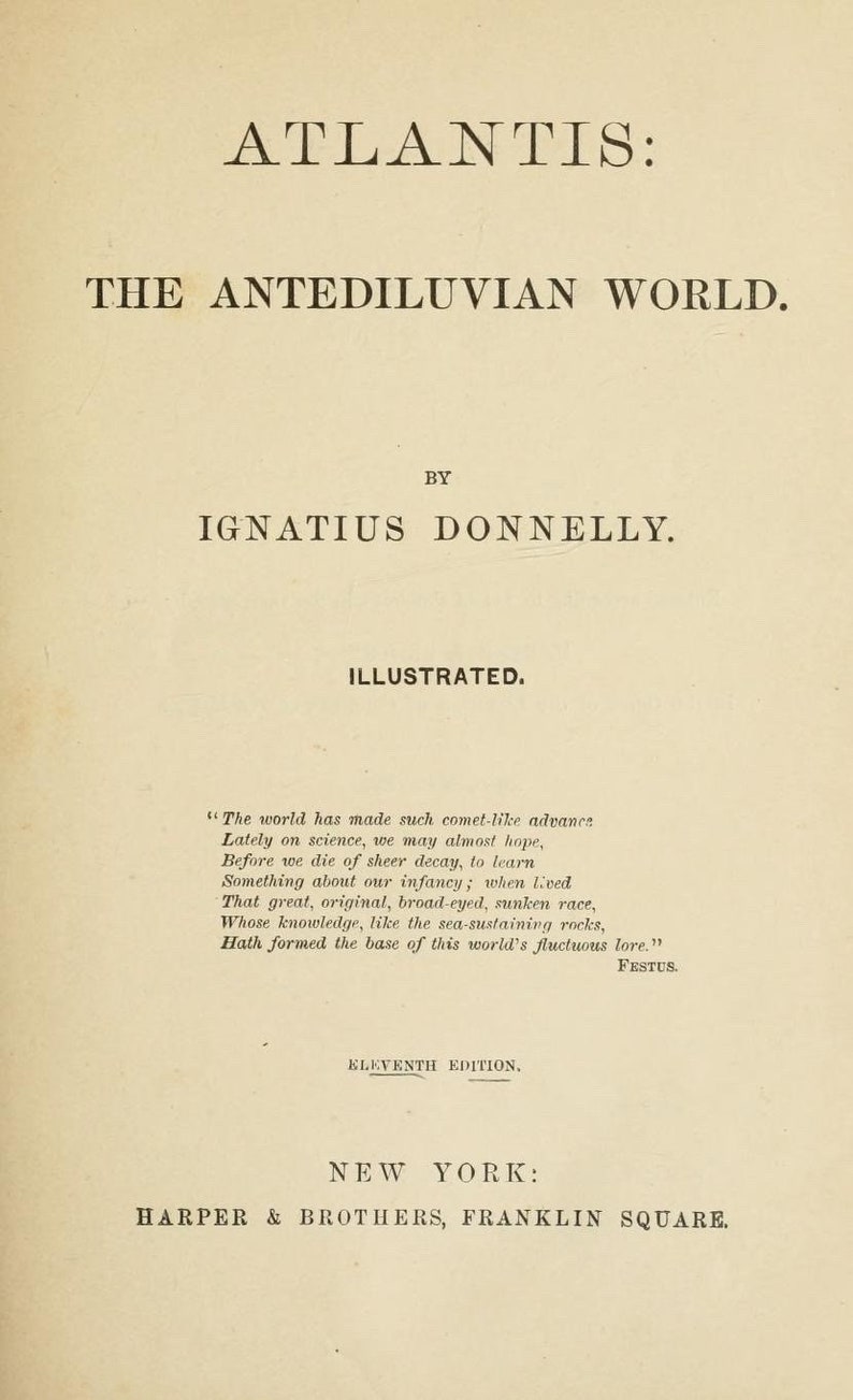 Atlantis: the Antediluvian World - Digital PDF Download - Etsy