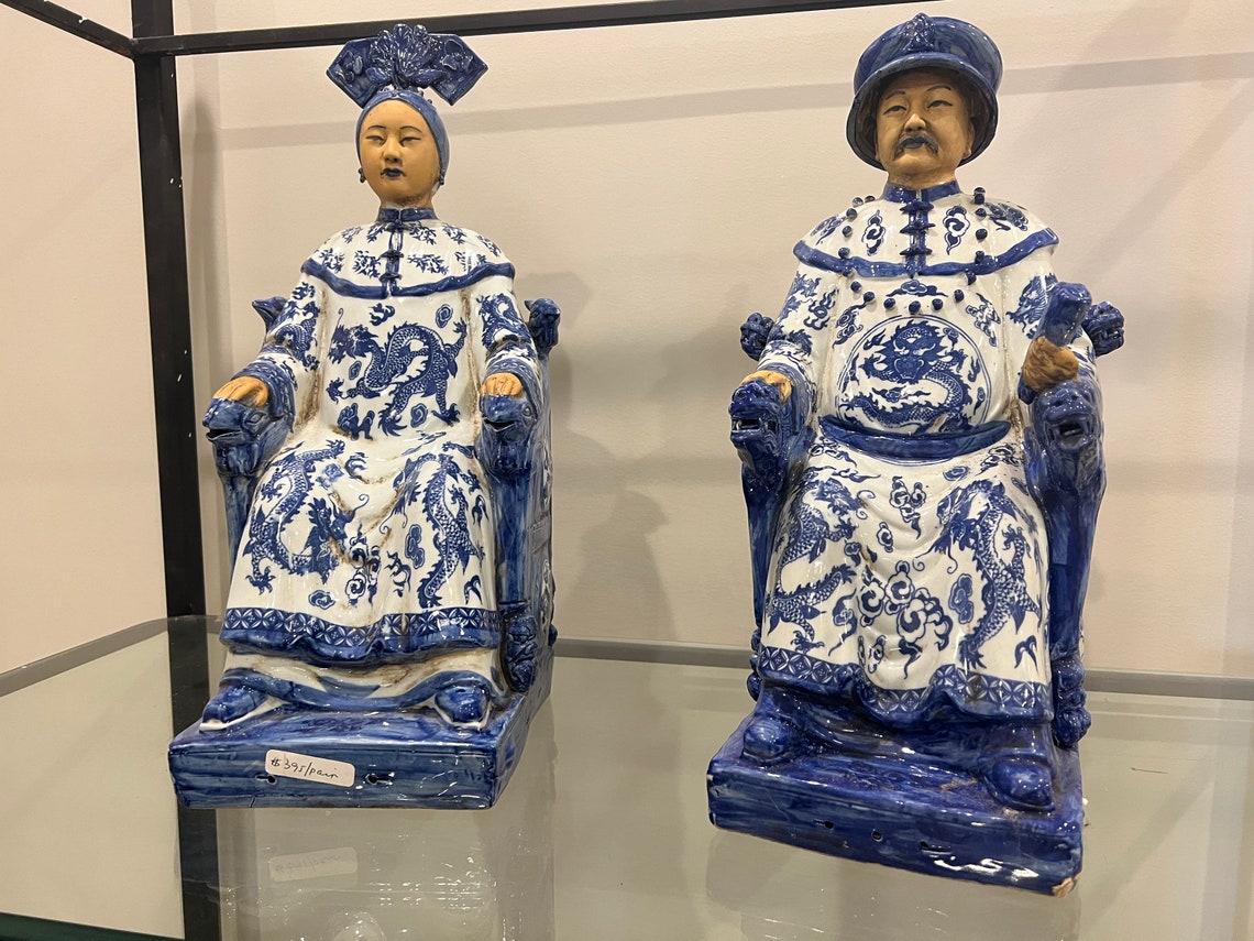 Pair Extra Large Pair of Blue-white Emperor/empress 19" - Etsy